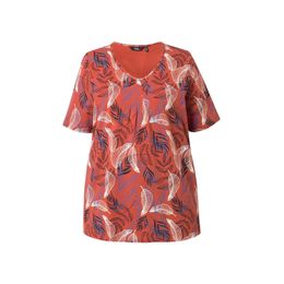 Ulla Popken Shirt female size XXL/XXXL Blue / Cherry red / Black / White