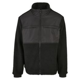Urban Classics Herren Winterjacke "Urban Classics Herren Patched Sherpa Jacket", schwarz, Gr. L, unifarben, 100% Polyester, Jacken