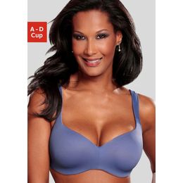 Damen Schalen-BH "Dirndl-BH, BH mit B&uuml;gel, Optimizer", NUANCE BY LASCANA, Gr. 90, blau, Microtouch, Obermaterial: 82% Polyamid (TACTEL), 18% Elasthan