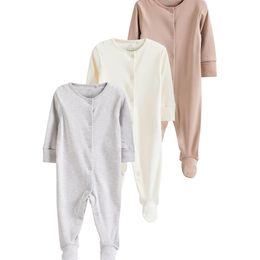 Next Schlafanzug M&auml;dchen Gr&ouml;&szlig;e 56 beige / graumeliert / wei&szlig;