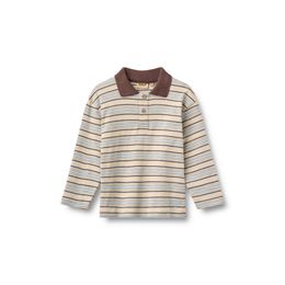Wheat Poloshirt 'Fred' Jungen Gr&ouml;&szlig;e 122 beige / hellblau / braun