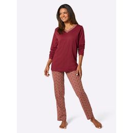 w&auml;schepur W&Auml;SCHEPUR Damen Schlafanzug, Gr. 36, rot, 50% Baumwolle, 50% Viskose, Homewear-Sets