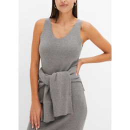 bonprix Damen Strickkleid, grau, Gr. 36, Strick, Obermaterial: 50% Viskose, 26% Polyamid, 24% Polyester, Kleider, f&uuml;r Fr&uuml;hjahr und Sommer, aus
