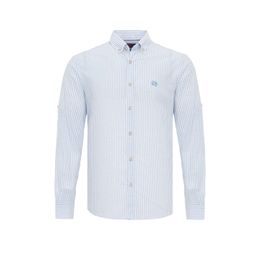 Cipo & Baxx CIPO & BAXX Herren Langarmhemd "CH194", blau, Gr. XL, gestreift, Obermaterial: 75% Baumwolle CO. 25% Leinen LI., Hemden, Baumwoll-Leinen Mix