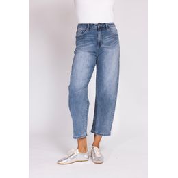 Zhrill Damen 7/8-Jeans "IZA", blau, Gr. 31, Denim/Jeans, Obermaterial: 99% Baumwolle, 1% Elasthan, Jeans, bequeme Passform, gerade Beinform,