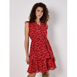 Apricot Damen Minikleid "Gebl&uuml;mtes Mini-Kleid", rot, Gr. 38, gebl&uuml;mt, gewebt, Obermaterial: 100% Polyester PES., Kleider, aus Chiffon