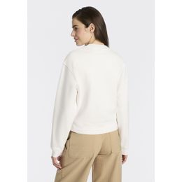 Hugo Damen Sweater "Delessa", wei&szlig;, Gr. S, bedruckt, unifarben, Sweatware, Obermaterial: 100% Baumwolle, Sweatshirts, Baumwoll-Terry mit Rundhals