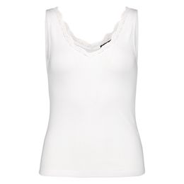 Zero Damen Tr&auml;gertop "Damen mit Spitzenkante", wei&szlig;, Gr. 40, Spitze, Obermaterial: 95% Baumwolle (organic), 5% Elasthan, Tops, Spitze