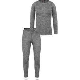 Normani Outdoor Sports Damen Merino Unterw&auml;sche-Set Mandurah/Perth in Grau | Gr.: XL