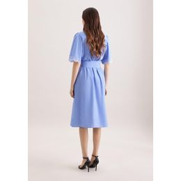 Seidensticker Damen Sommerkleid, blau, Gr. 46, gestreift, 100% Baumwolle, Kleider, 1/2 Kragen Gestreift