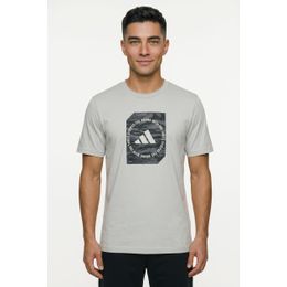Herren T-Shirt "CAMO SHAPE GRAPHIC", grau, Gr. L, adidas Sportswear, Obermaterial: 100% Baumwolle, Shirts, Print T-Shirt, aus weichem Single Jersey,
