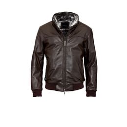 Bugatti Herren Lederjacke "BUARTURO", braun, Gr. 50, uni, Obermaterial: 100% Lammleder LEL. Futter: 100% Polyester PES. 100% Polyester PES., Jacken,