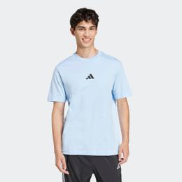 Herren T-Shirt "ESSENTIALS SMALL LOGO SINGLE JERSEY", blau, Gr. XXXL, adidas Sportswear, Obermaterial: 100% Baumwolle, Shirts, sportliches