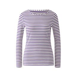 Oui Langarmshirt SUMIKO in violett white | Gr.: 36