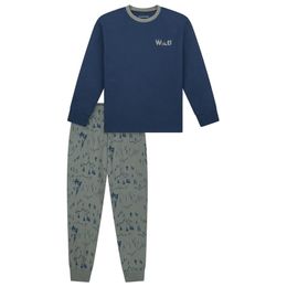 Schiesser Schlafanzug Comfort Cotton in Salbei | Gr.: 152
