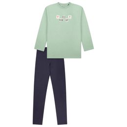 Schiesser Schlafanzug Comfort Cotton in Hellgr&uuml;n | Gr.: 176