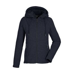 Killtec Damen Fleecejacke "KOW 41 WMN KNTFLC JCKT", blau, Gr. 42, Obermaterial: 100% Polyester, Jacken, Strickfleecejacke mit Teddyfutter, Kapuze,