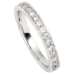 Jobo Damen Diamantring, 54, SI = kleine Einschl&uuml;sse, Diamanten Wei&szlig;gold 585, wei&szlig;, Diamanten, Wei&szlig;gold 585, Fingerringe, 585 Wei&szlig;gold mit 17 Diamanten