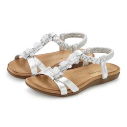 Lascana Damen Sandale "Sommerschuh, Sandalette, offener Schuh", Gr. 36, silber, Obermaterial: 100% Synthetik. Decksohle: 100% Textilmaterial.
