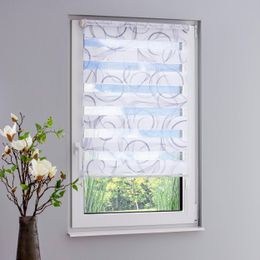 Doppelrollo Garesa, B:50cm H:150cm, wei&szlig;, Polyester, Rollos, "Swing", dekorativ, bedruckt