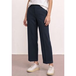 Street One Damen Schlupfhose "mit geradem Bein", blau, Gr. 46, unifarben, Web, Obermaterial: 65% Viskose, 30% Polyamid, 5% Elasthan, Hosen, Punto di