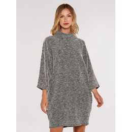 Apricot Damen Strickkleid "Boucle Cocoon Dress", schwarz, Gr. S, Strick, Obermaterial: 64% Polyester PES. 36% Baumwolle CO., Kleider, mit Mock Neck