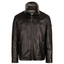 Bugatti Herren Lederjacke "BUGERERO", schwarz, Gr. 52, uni, Obermaterial: 100% Lammleder LEL. Futter: 100% Polyester PES. 100% Polyester PES.,