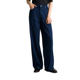 Marc O'Polo Damen Weite Jeans "made with Orange Fiber", blau, Gr. 28, MARC O'POLO DENIM, unifarben, Obermaterial: 78% Baumwolle, 22% Lyocell, Jeans