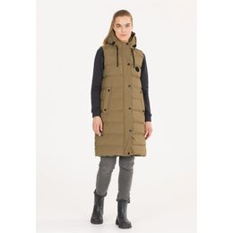 WEATHER REPORT Damen Steppweste "Chief", braun, Gr. 42, 100% Polyester, Westen, mit langem Schnitt