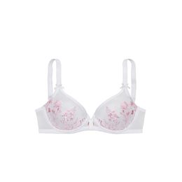 Lascana Damen B&uuml;gel-BH "Maria", Gr. 80wei&szlig;, rosa, Spitze, Obermaterial: 74% Polyamid, 23% Polyester, 3% Elasthan, BHs, Stickerei-Spitze, als
