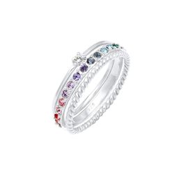 Elli Ring-Set 'Rainbow' Damen Gr&ouml;&szlig;e 64 mischfarben / silber