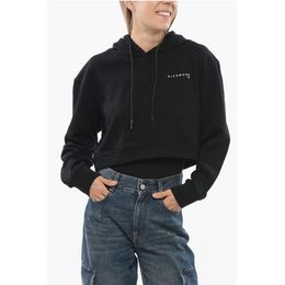 John Richmond PISTIL Kurzes Sweatshirt mit gepr&auml;gtem Logo in Schwarz