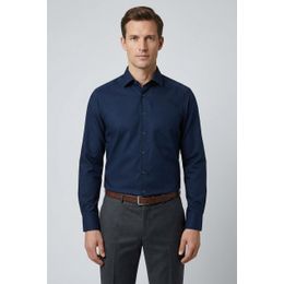 OLYMP Herren Langarmhemd "Luxor", blau, Gr. 40, Web, Obermaterial: 100% Baumwolle, Hemden, modern fit, New-Kentkragen, Businesshemd, verl&auml;ngerter Arm