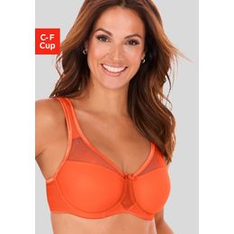 Damen Minimizer-BH, NUANCE BY LASCANA, Gr. 95, orange, Microtouch, Obermaterial: 71% Polyamid, 29% Elasthan, BHs, mit B&uuml;gel und wattierten Tr&auml;gern