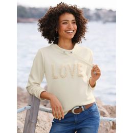 Heine Damen Sweatshirt, beige, Gr. 40, unifarben, 50% Modal, 44% Polyester, 6% Elasthan, Sweatshirts