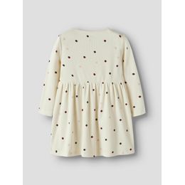 name it M&auml;dchen Jerseykleid "NMFNUTTI LS DRESS NOOS"antique wei&szlig; aop:dot, Gr. 98, bedruckt, Jersey, Obermaterial: 95% Baumwolle, 5% Elasthan,