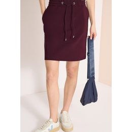 Cecil Damen Minirock, rot, Gr. L, unifarben, Web, Obermaterial: 66% Baumwolle, 30% Polyester, 4% Elasthan, R&ouml;cke, Sommerrock mit Streifendetail