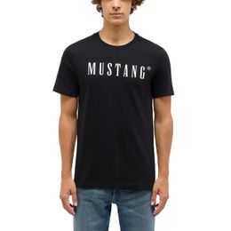 Mustang Herren T-Shirt "Austin", schwarz, Gr. M, bedruckt, Jersey, Obermaterial: 100% Baumwolle, Shirts, mit Logo Print