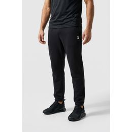 Hummel Herren Jogginghose "HMLPULSE SWEAT PANTS", schwarz, Gr. S, Obermaterial: 60% Baumwolle, 40% Polyester, Hosen, mit gesticktem Chevron-Logo, aus