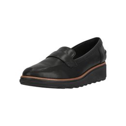 Clarks Damen Slipper "Sharon Gracie", Gr. 37,5, schwarz, Leder, Schuhe, mit extra Sto&szlig;d&auml;mpfung f&uuml;r ultimativen Komfort