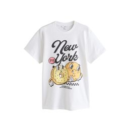 Next Shirt 'New York Bagel' female size S Yellow / Light red / Black / White