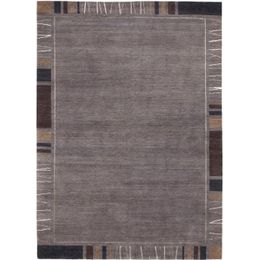 Wollteppich, B:200cm H:6mm L:250cm, grau, OCI DIE TEPPICHMARKE, Seide, Wolle, Wohnzimmer, Teppiche, "Sensation Rekhi", handgekn&uuml;pft, Nepal, reine