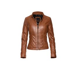 Bugatti Damen Lederjacke "BULady-121", braun, Gr. 36, uni, Obermaterial: 100% Lammleder LEL. Futter: 100% Polyester PES. 100% Polyester PES., Jacken,