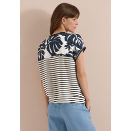 Cecil Damen Kurzarmblusepalm breeze gr&uuml;n, Gr. XXL, gemustert, Stoff, 100% Viskose, Blusen, aus softer Viskose