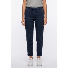 Street One Damen Stoffhose "Style Amalia", blau, Gr. 44, unifarben, Web, Obermaterial: 66% Baumwolle, 30% Polyester, 4% Elasthan, Hosen, Sommerhose