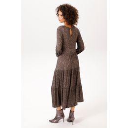 Aniston CASUAL Damen Jerseykleid, braun, Gr. 44, bedruckt, gebl&uuml;mt, Single Jersey, Obermaterial: 95% Viskose, 5% Elasthan, Kleider, mit dezenten