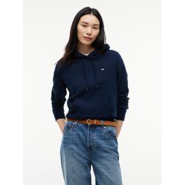 Tommy Jeans Damen Kapuzensweatshirt "TJW REG S FLAG HOODIE", blau, Gr. XL, unifarben, Sweatware, Obermaterial: 80% Baumwolle, 20% Polyester,