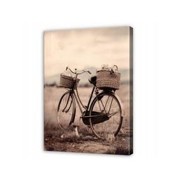 WALLARENA Leinwandbild Fahrrad in Beige | Gr.: 40 x 30 cm