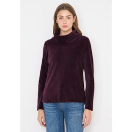 Cecil Damen Langarmshirt, lila, Gr. XS, unifarben, Web, 78% Baumwolle, 18% Polyester, 4% Elasthan, Shirts, mit gro&szlig;em Kragen