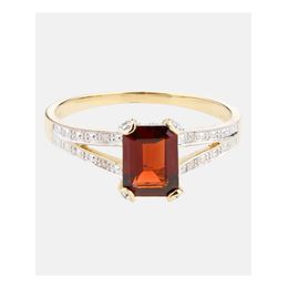 Diamant L'&eacute;ternel Ring aus 375 Gelbgold mit Diamant mit Granat | Gr.: 52